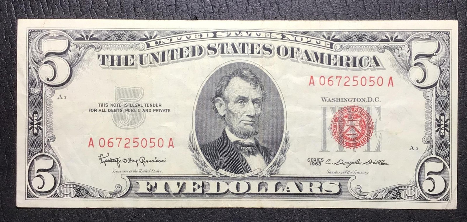 1963 $5 RED US Legal Tender X5050! VF! Old US Paper Money Currency! | eBay