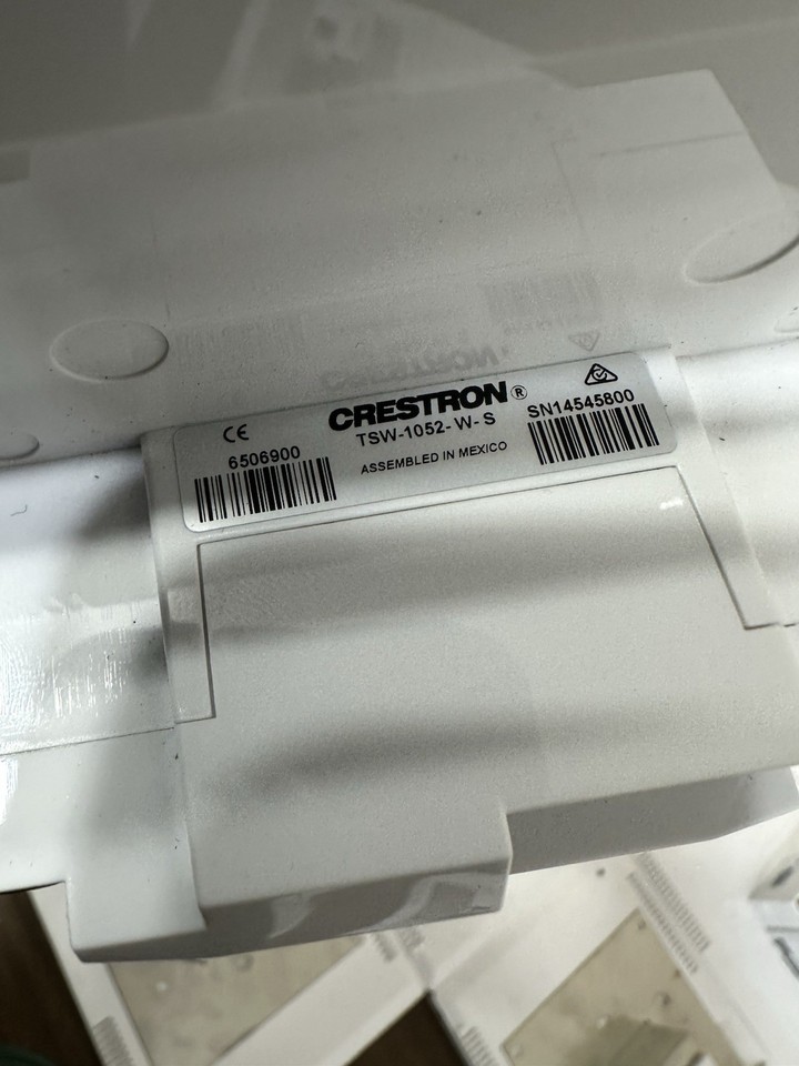 Crestron TSW-1052 10 in Touch Screen Panel - White. Factory Reset PRICE ...