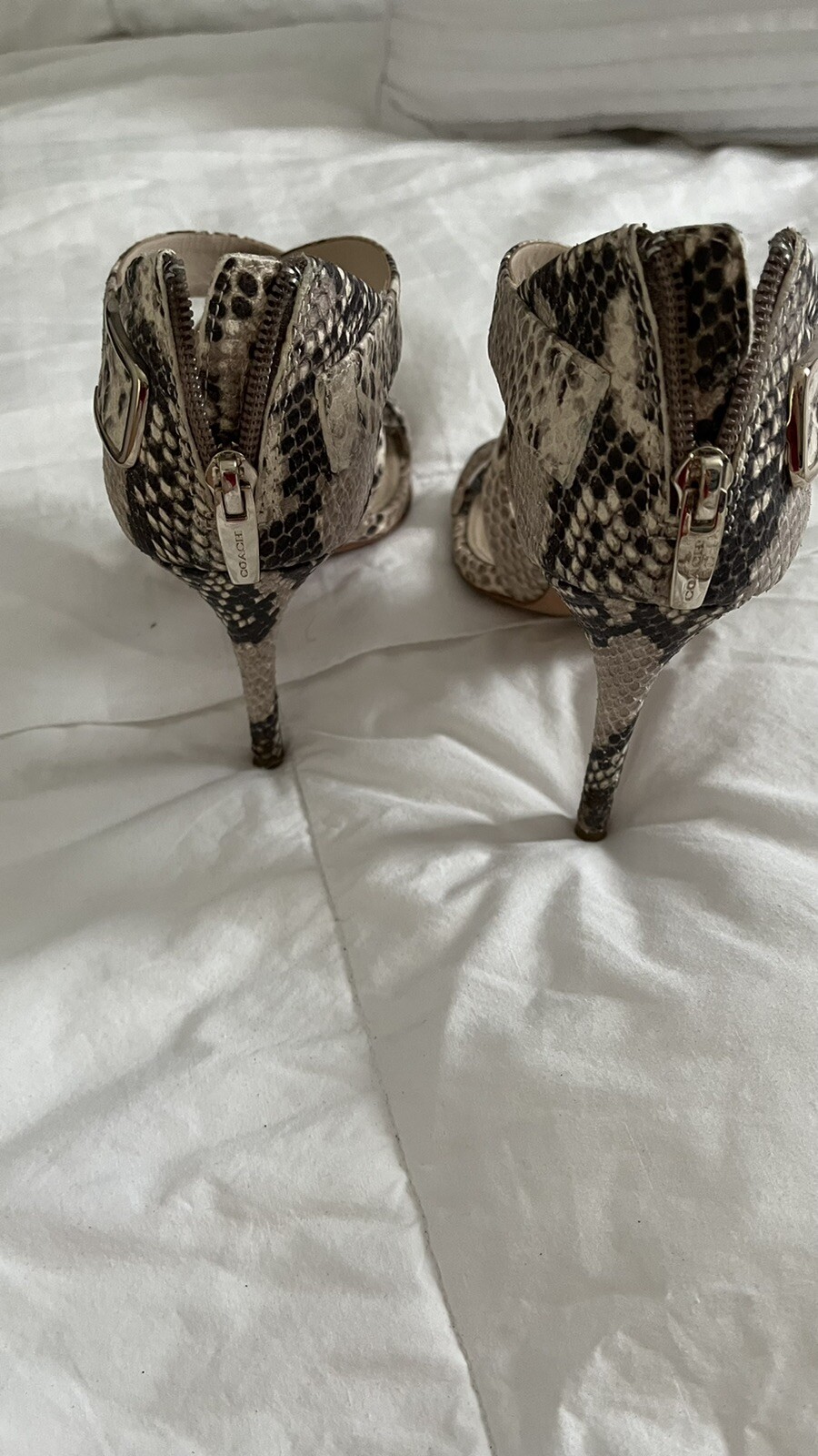 Coach Women's Snake Skin Leather Heel Shoes Size 6 - Gem
