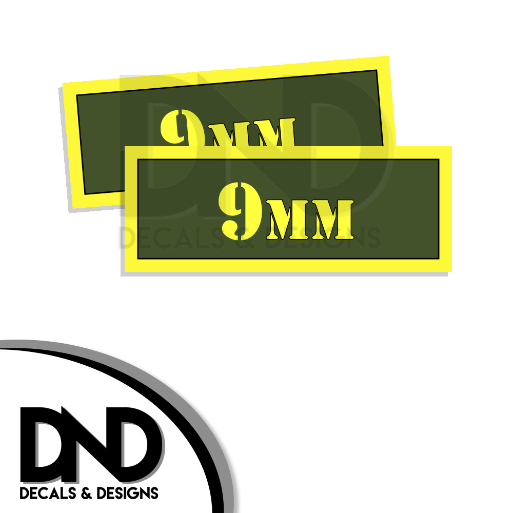 9MM Ammo Can Decal Gun Ammunition Box Firearm Gloss Sticker AG - 2 Pack ...
