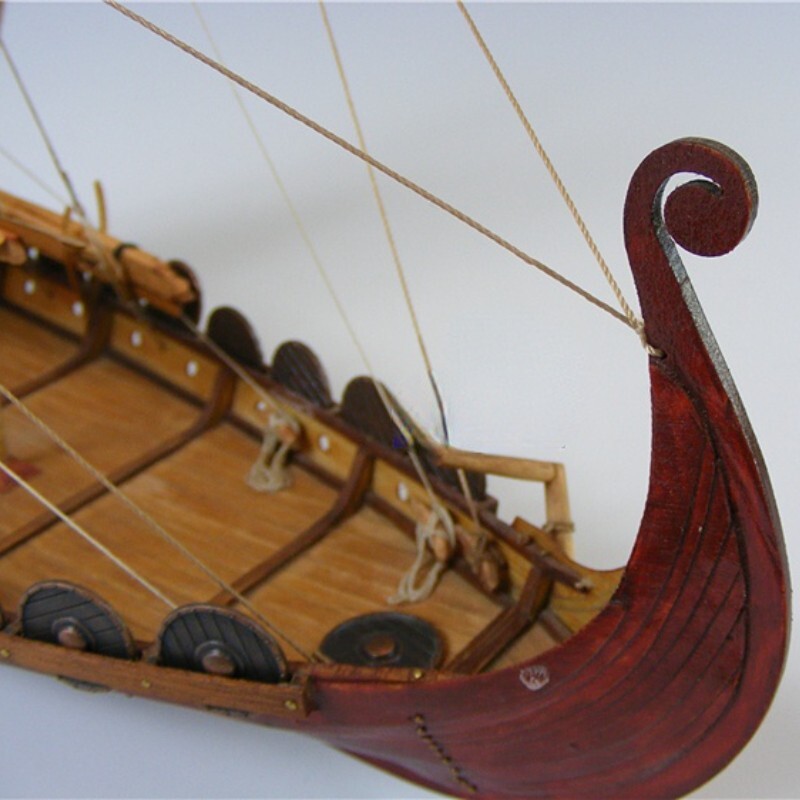 1:50 Viking Ship Wooden Scale Sailing Boat Wood Scale Ship Assembly ...