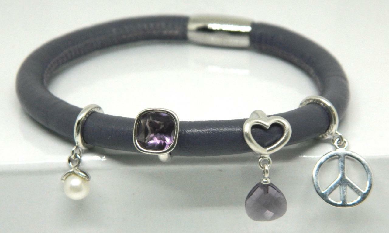 BUY 1 GET 1 ENDLESS Purple Sage Wrap Silver Clasp Sterling 4 Charm ...