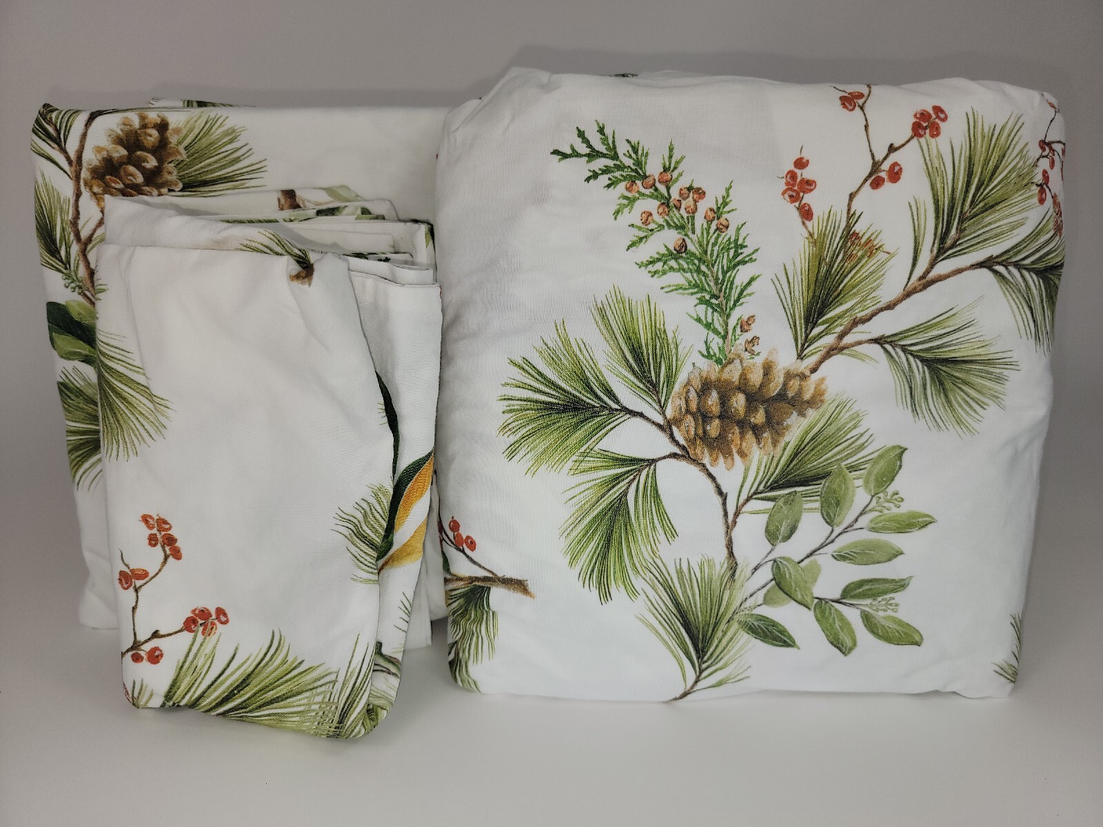 Pottery Barn Winter Pine QUEEN Sheet Set NWOT | eBay