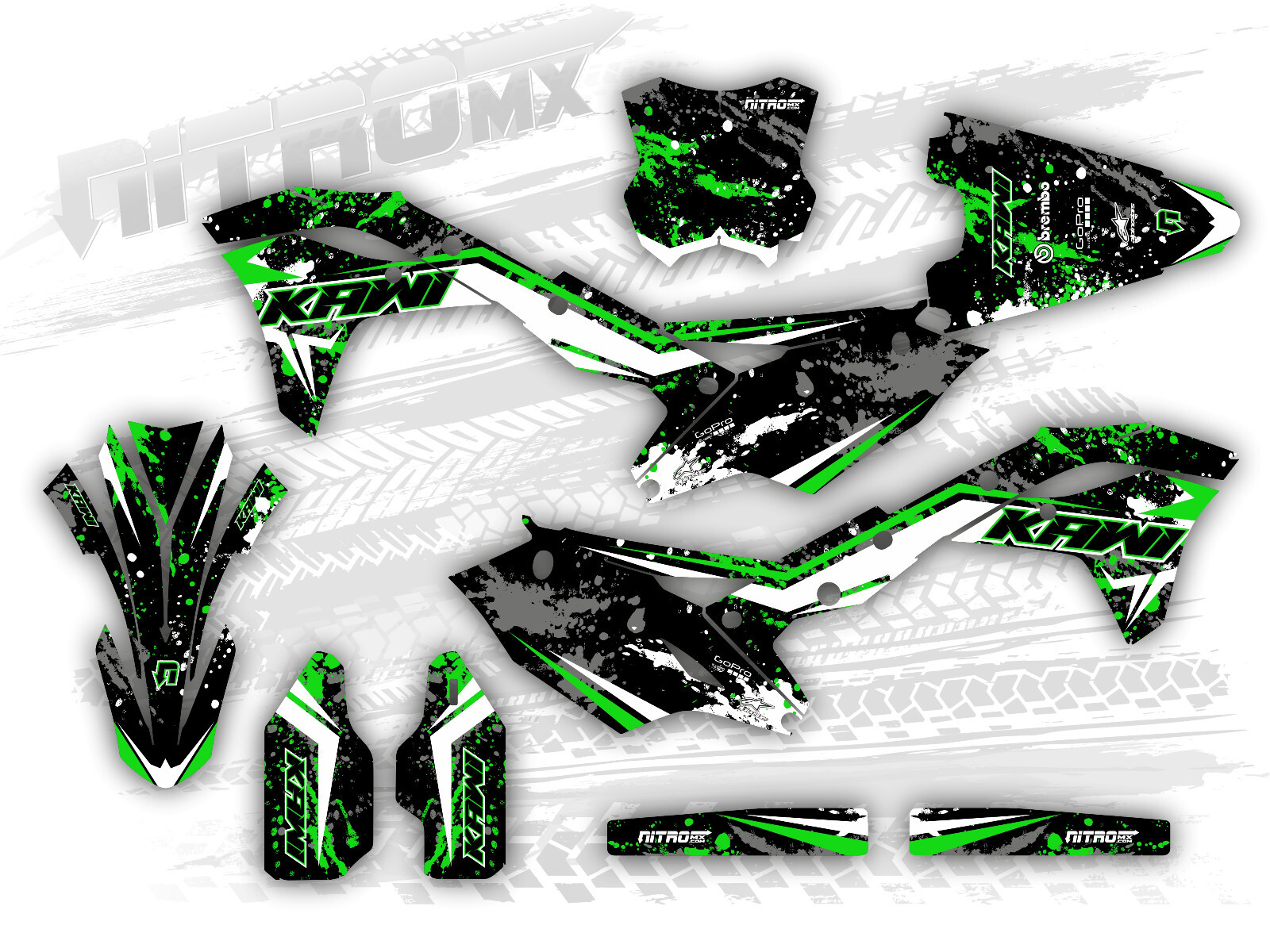 Graphics Kit fits Kawasaki KX 250F KXF 250 KX250F 2017 2018 2019 2020 ...