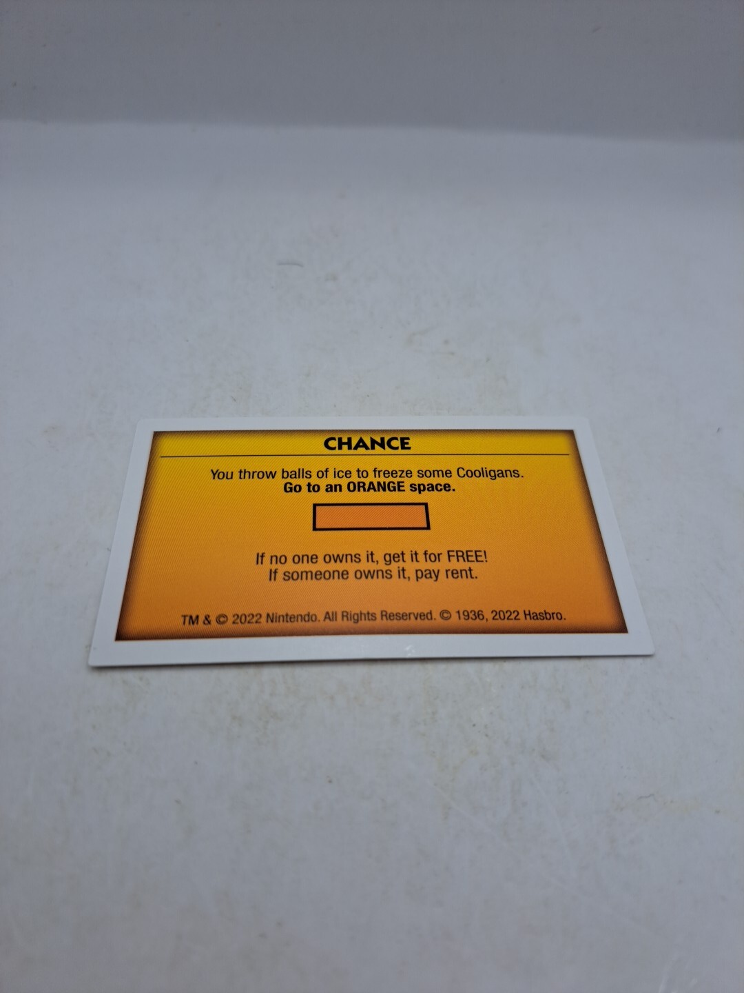 Monopoly Junior Super Mario Board Replacement Parts Chance Card Orange ...
