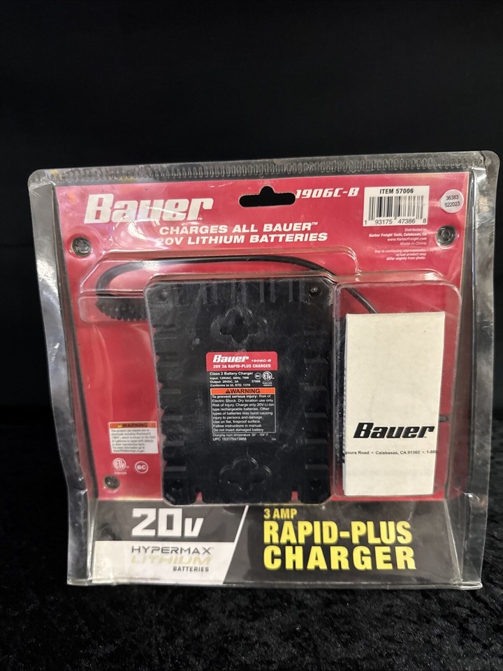 BAUER 20V Lithium-Ion 3 Amp Rapid-Plus Battery Charger 1906C-B | eBay