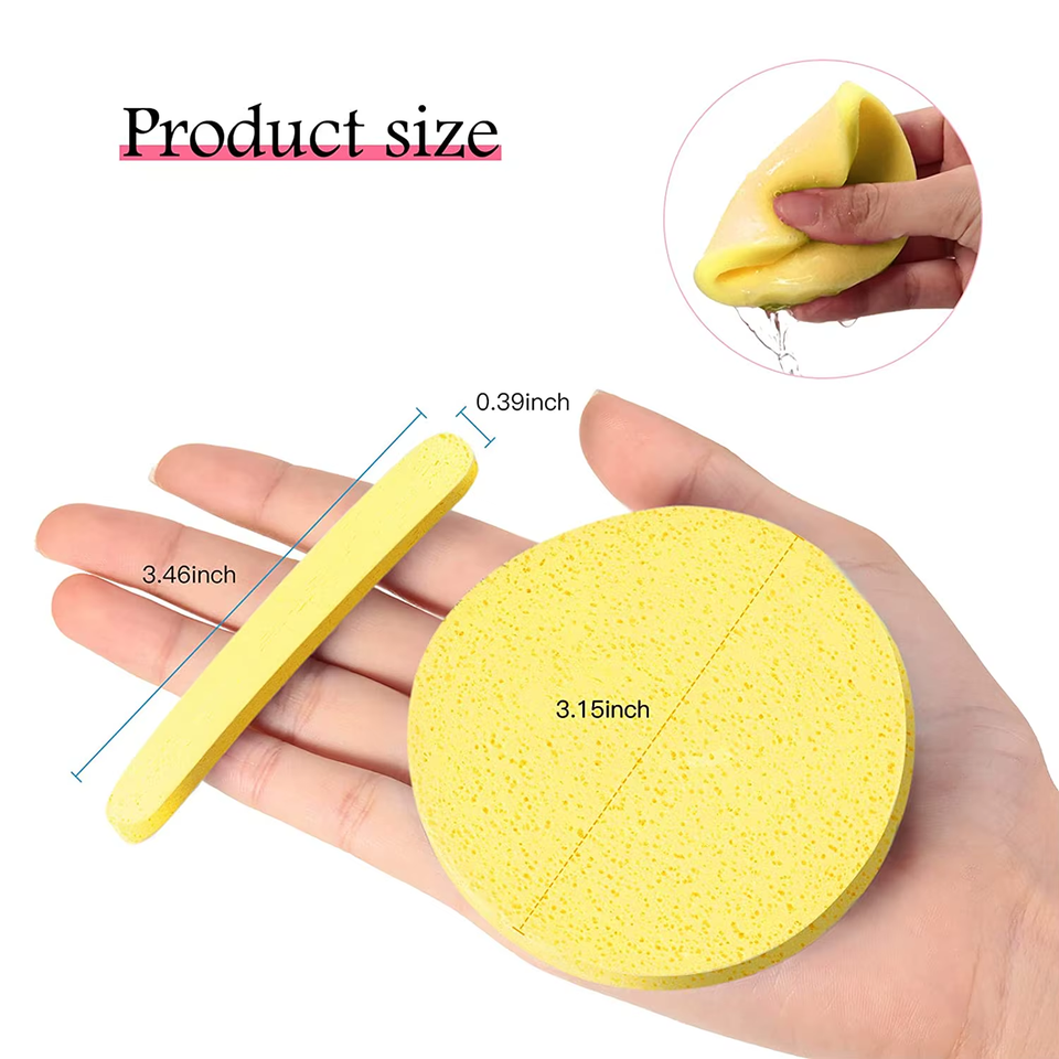 Compressed Facial Sponge for Estheticians Face round Cleansing Sponge ...