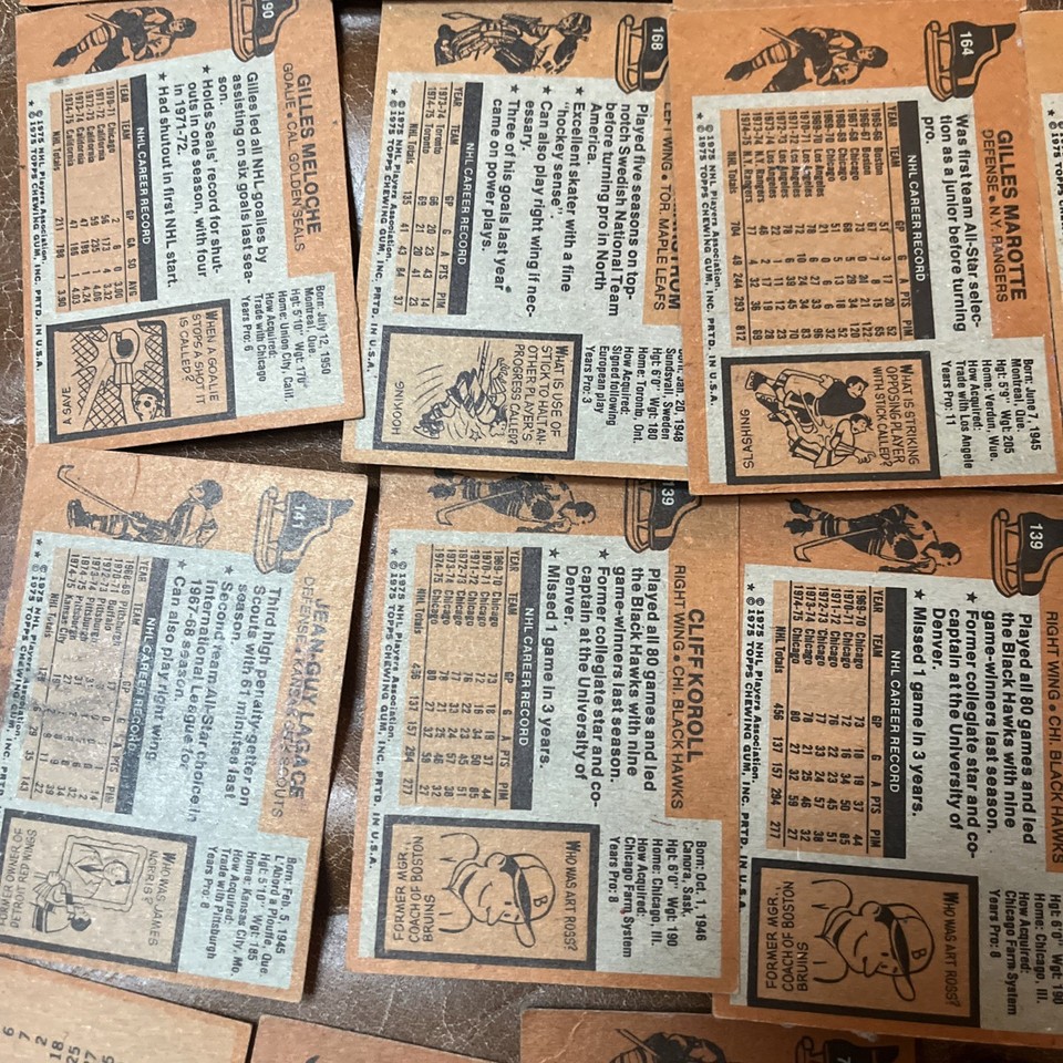 Vintage Lot Of 1976 NHL Hockey 38 Cards | eBay