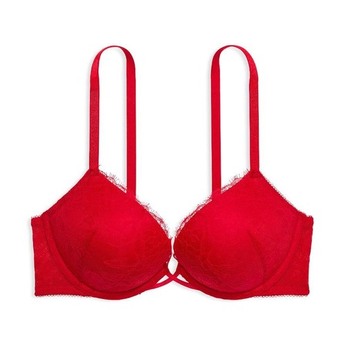 Victoria's Secret Bombshell Add-2-Cups Push-Up Bra 32B *Red Rose Lace ...