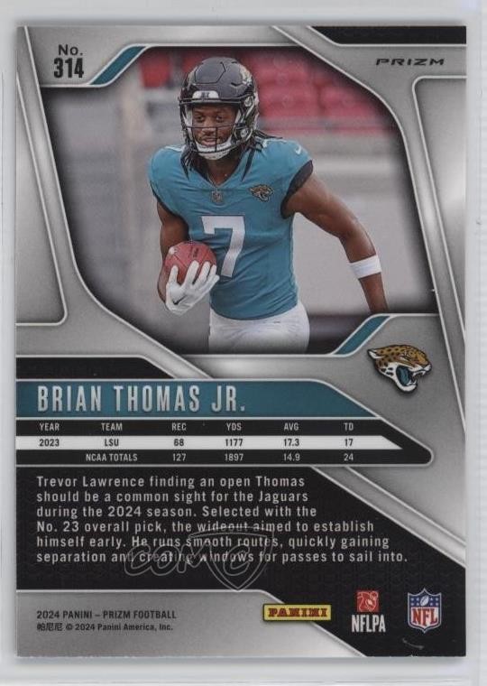 2024 Panini Prizm Rookies Purple Pulsar Prizm Brian Thomas Jr #314 ...