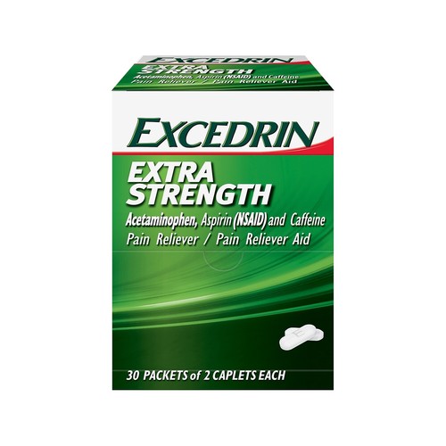 Excedrin Extra Strength 250mg Acetaminophen Caplet 2/Packet 30 Packets ...