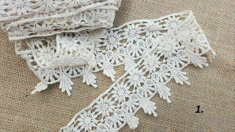 5m/Roll cotton Lace Ribbon Wedding handcrafts Decorative Lacework cream ...