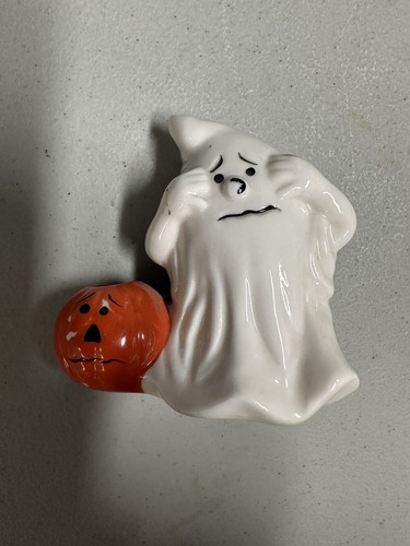 Vintage1989 Applause Halloween Ceramic Figurine Ghost W/ Pumpkin Jack-o ...