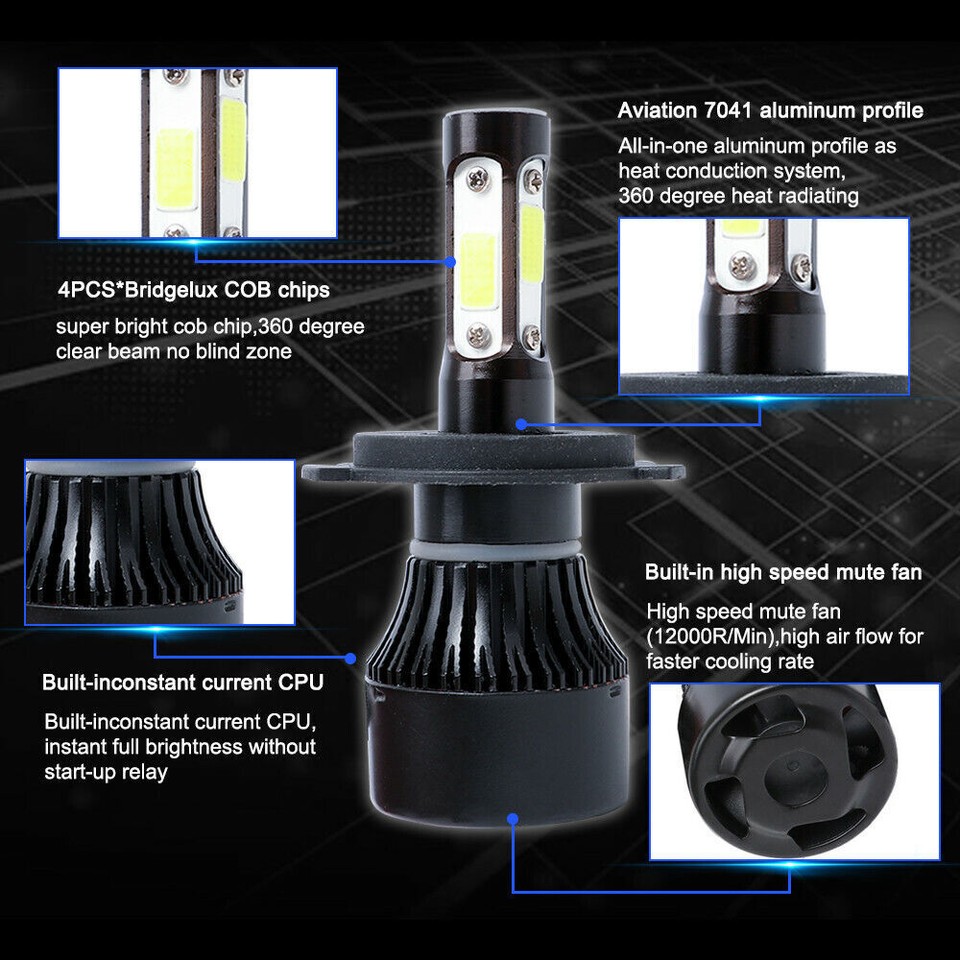 Pair 7x6" 5x7" LED Headlights Hi/Lo Sealed For Mazda B2000 B2200 B2600 ...