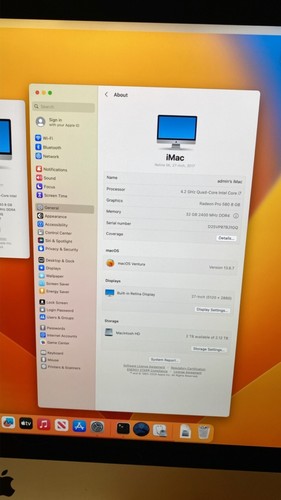 Apple iMac i7 32GB 2TB HDD 2017 RADEON PRO 580 8GB | eBay