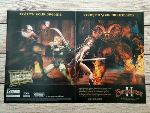 Everquest II 2 PC Game 2004 Double Page Vintage Promo Ad Art Print ...
