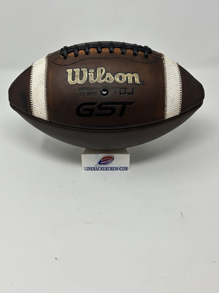 Wilson GST TDJ Junior Size Age 9-12 Leather Football GAME PREPPED - New ...