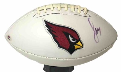LARRY FITZGERALD SIGNED AUTOGRAPHED ARIZONA CARDINALS LOGO FOOTBALL PSA ...