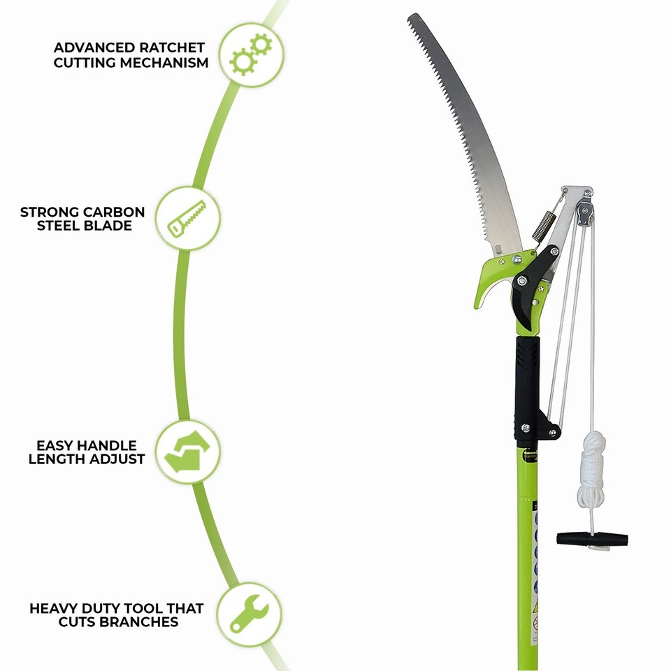 Extendable Telescopic Tree Pruner Garden Branch Cutter Lopper Inc Saw ...