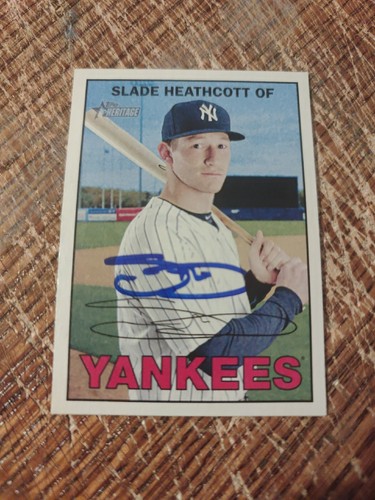 Slade Heathcott Autograph 2016 Topps Heritage Signed Baseball Card #288 ...