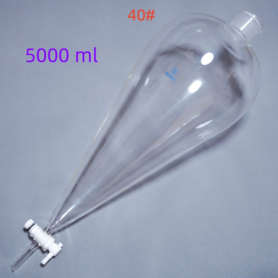 Lab glass separatory funnel 250 ml-5000 ml, telfon stopcock glass ...