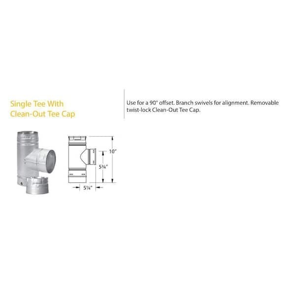 Duravent Pellet Stove Pipe Vent 3 Inch Tee Clean Out Cap Chimney ...