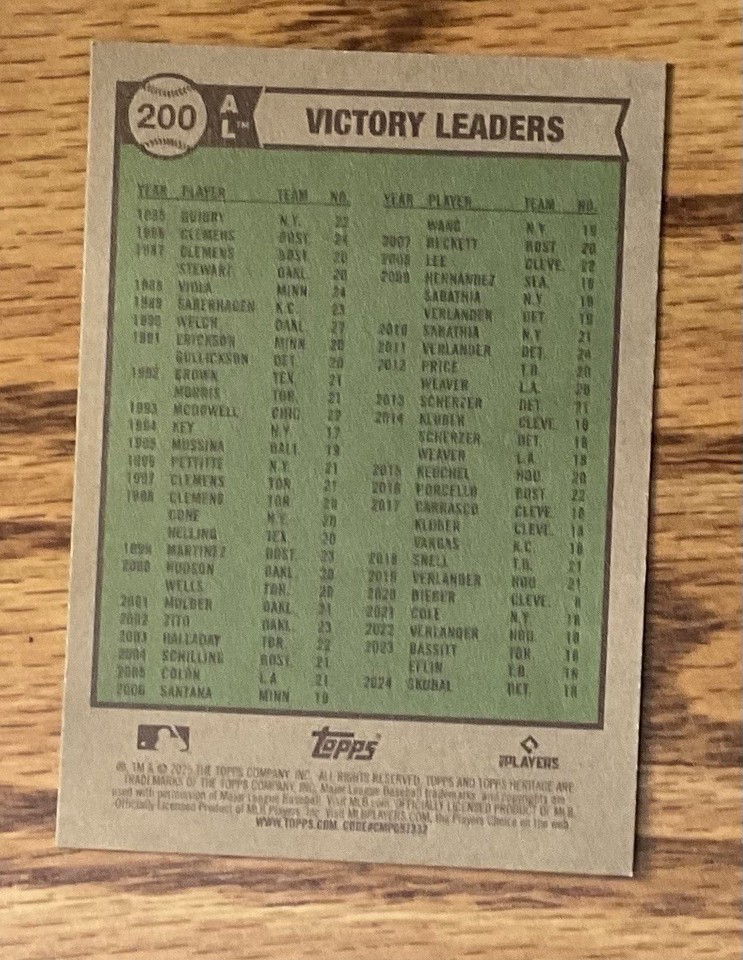 2025 Topps Heritage Light Purple Card # 200 Tarik Skubal / Berrios ...