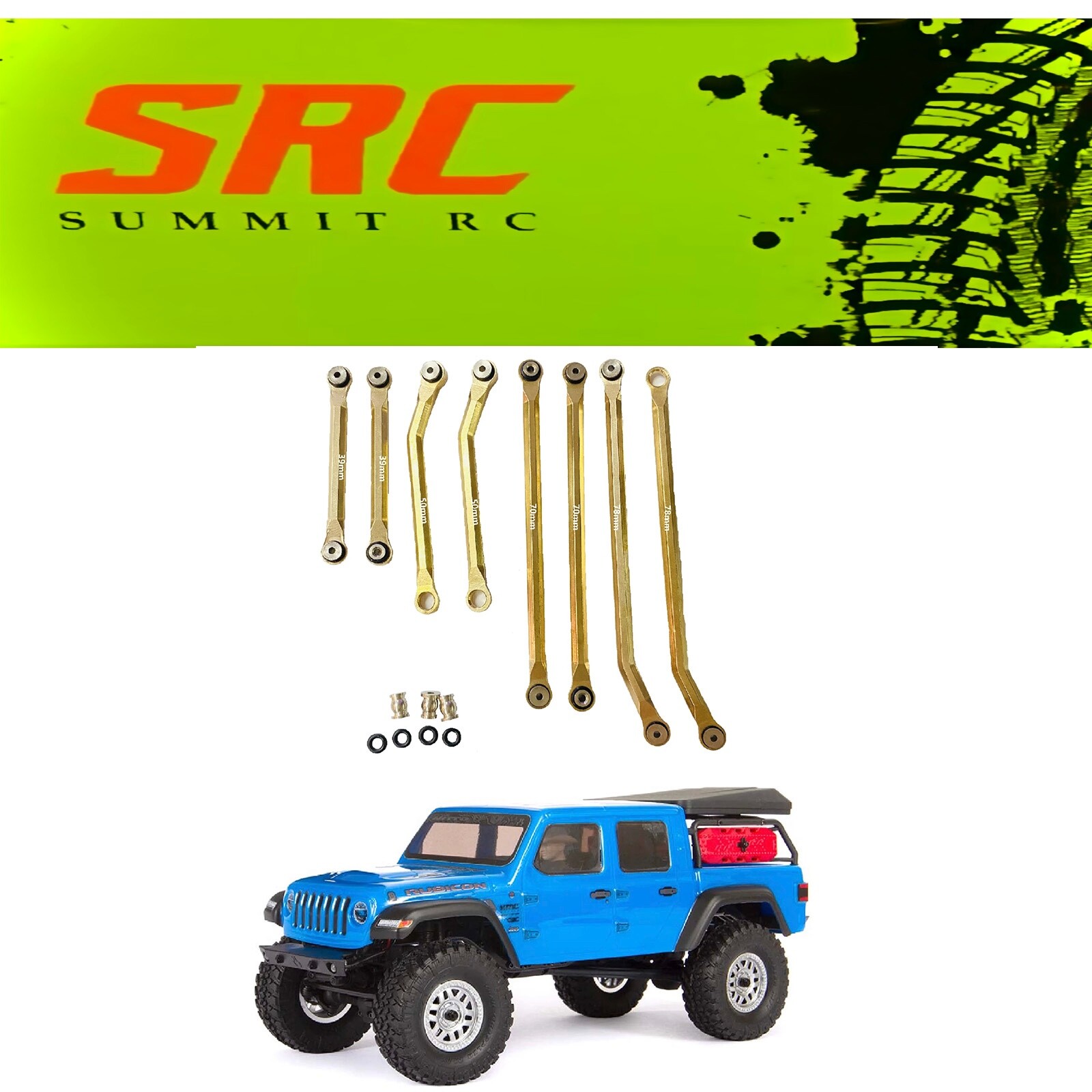 Summit RC Brass High Clearance Suspension 4 Link for 1/24 Axial SCX24 ...