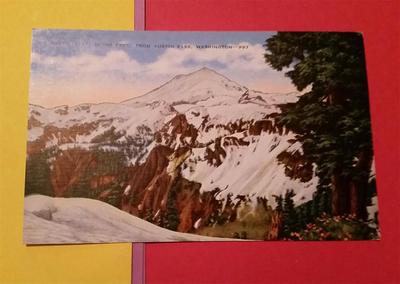 RARE VINTAGE POSTCARD 1930-40's "MOUNT BAKER from AUSTIN PASS ...