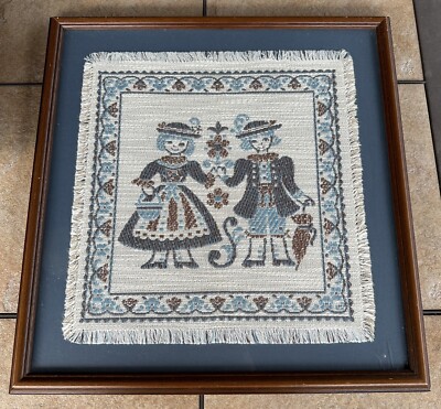 Vintage Kolf Square Woven Tapestry 13x13in, Austria Folk, Framed | eBay