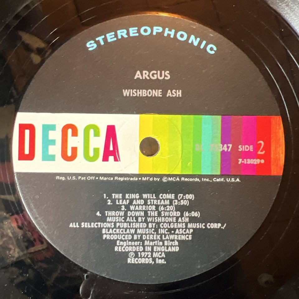Wishbone Ash - Argus Lp Decca DL7-5347 vg+ | eBay
