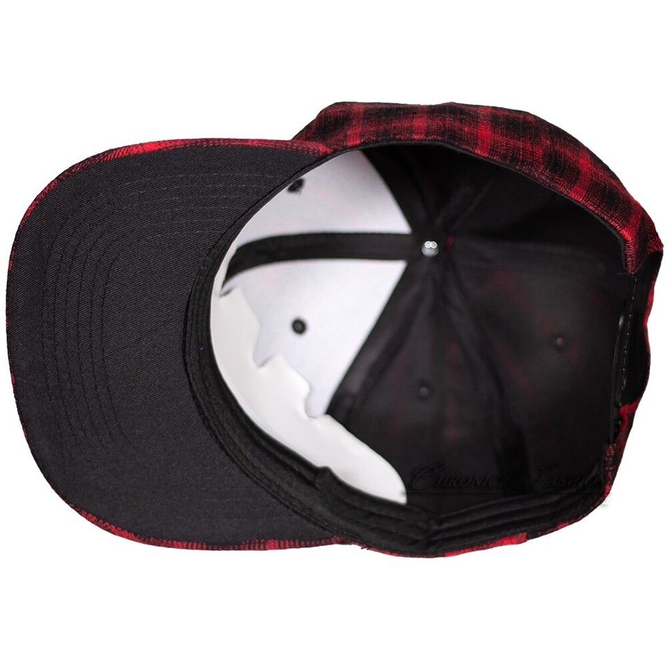 Baseball Cap Snapback Adjustable Checker Flannel Plaid Plain Flat Hat ...