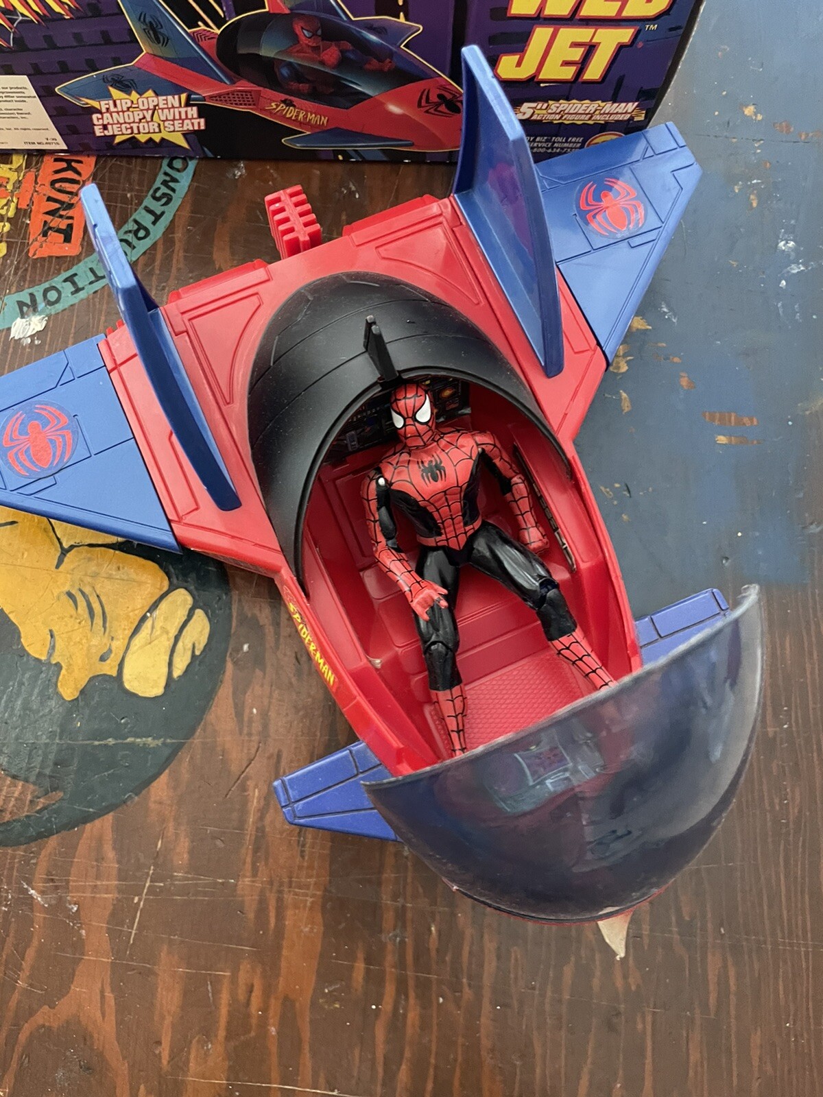 Spider-Man Web Jet with "Exclusive Action Figure" (Toy Biz) 1997 Marvel ...