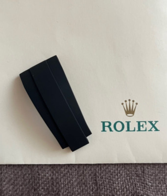 AUTHENTIC ROLEX OYSTERFLEX 20MM Black Rubber Band 350501 SIZE Length D ...