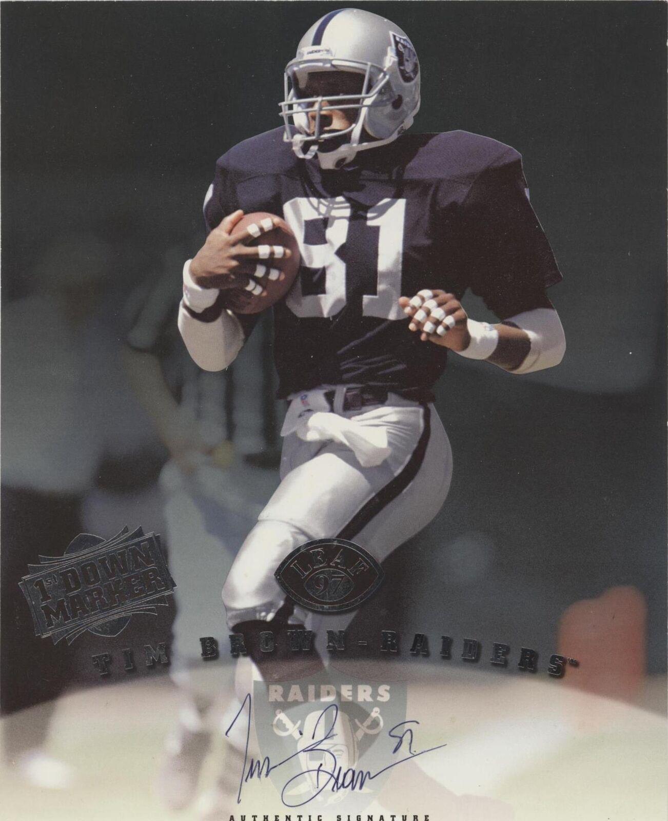 1997 Leaf Signature - 8x10 Jumbo Tim Brown Authentic Signatures (AU ...