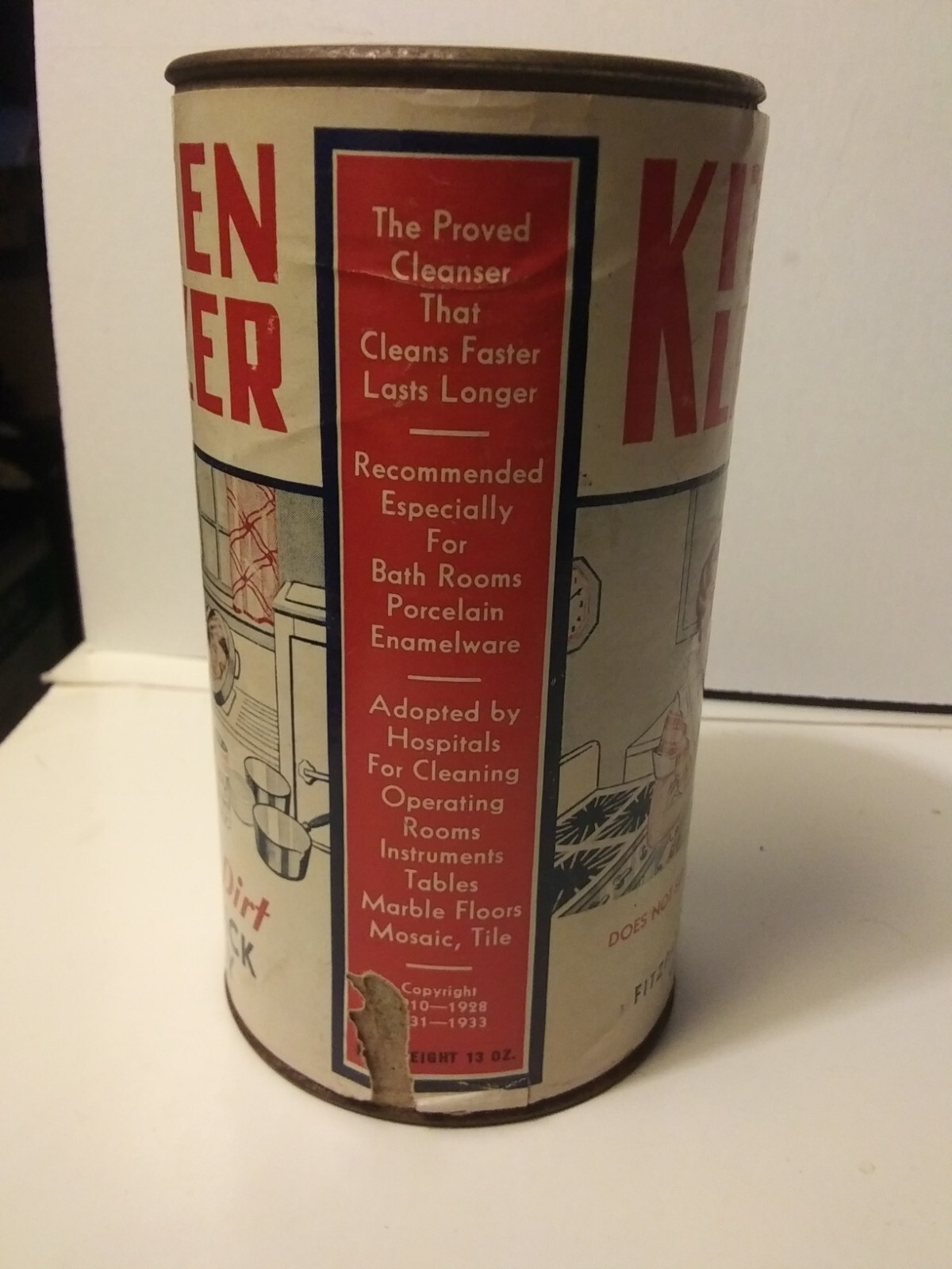Vintage 1930's Kitchen Klenzer Tin, Full; Fitzpatrick Bros. Inc ...