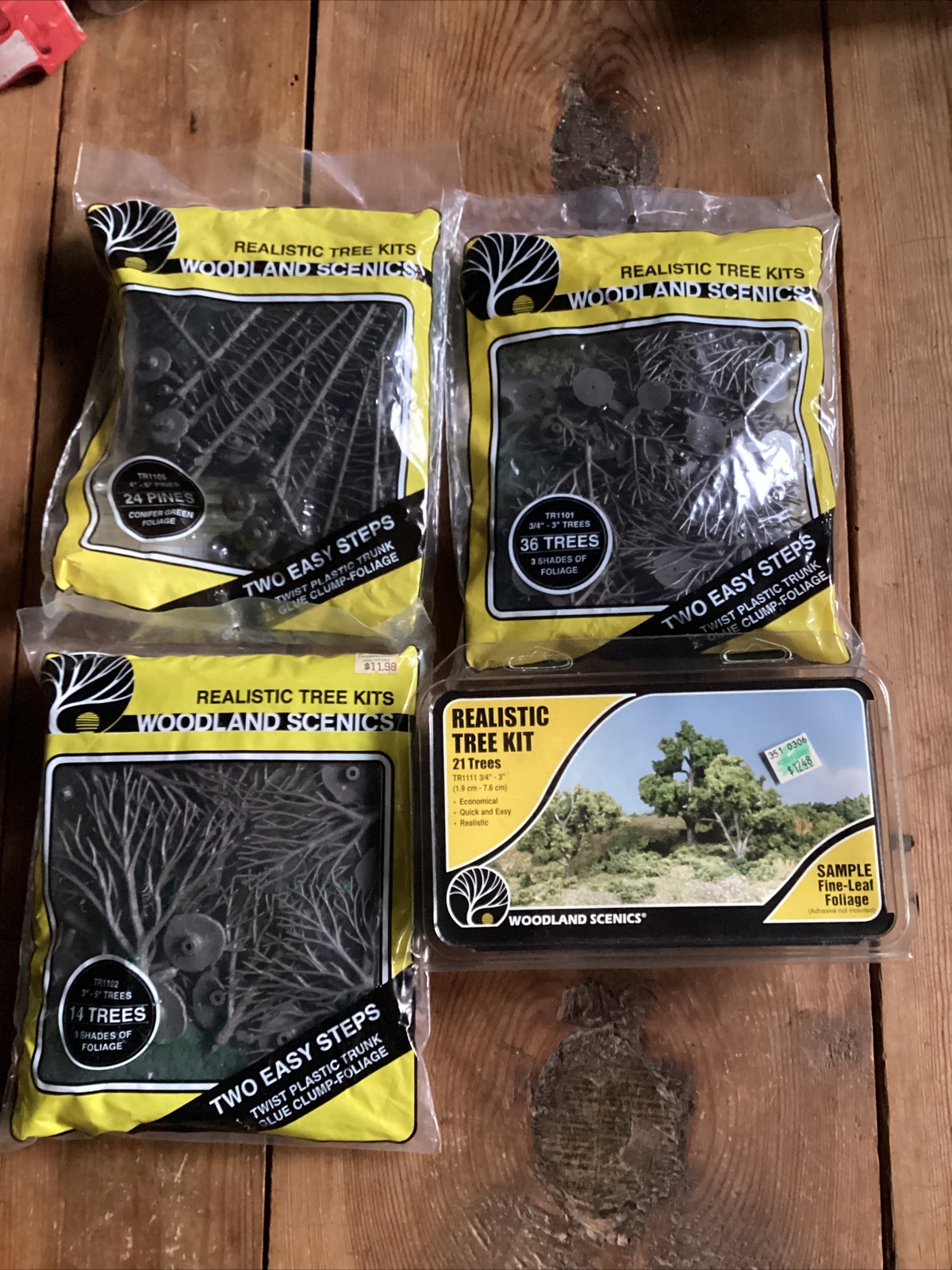 4 NEW Woodland Scenics Tree Kits New. TR1101, TR 1102, TR1105, TR1111 ...
