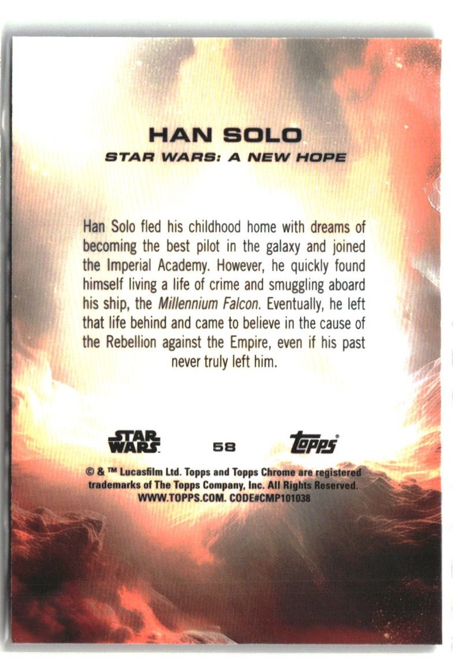 2025 Topps Chrome Star Wars #58 Han Solo Skywalker Blue #/150 | eBay