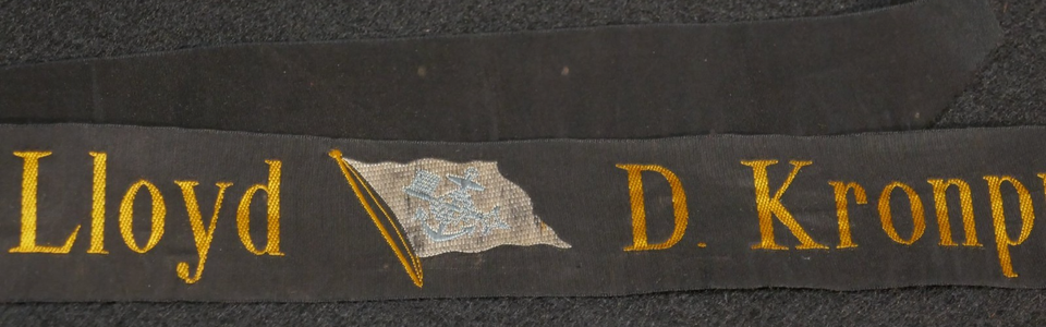 Original WW1 German Nordd Lloyd D Kronprinz Wilhelm Cap Tally Bremen ...