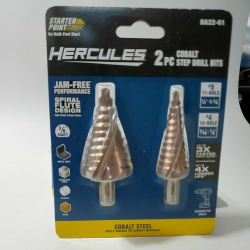 BIG HERCULES 2pc #4 #5 COBALT STEEL STARTER POINT STEP DRILL BITS HA22-61- for sale online | eBay