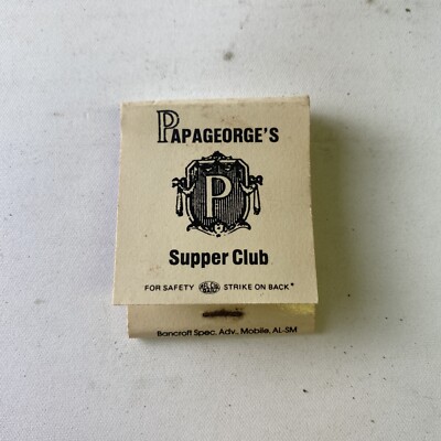 Papa George’s Supper Club - Vintage Matchbook USED | eBay