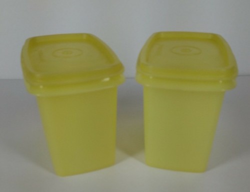 Tupperware Vtg #1243 Yellow Shelf Saver Storage Containers & 1244 Lids ...