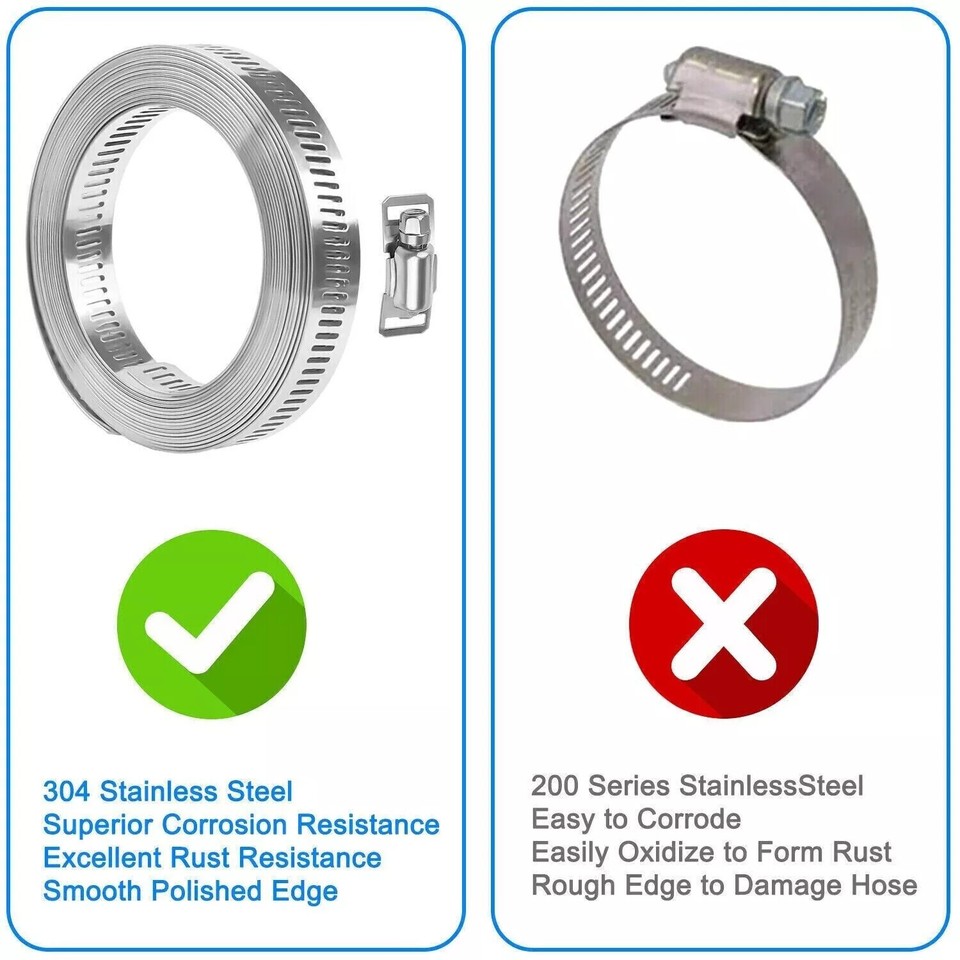 Adjustable Large Hose Clamps Worm Gear Stainless Steel Clamp Fasteners ...