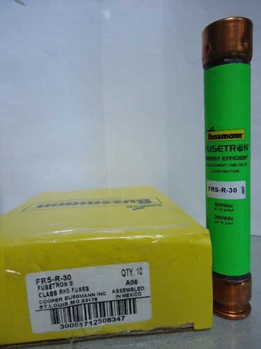 New Lot Bussmann FRS-R-30 30 Amp Energy Efficient Fuses Class RK5 600 V ...