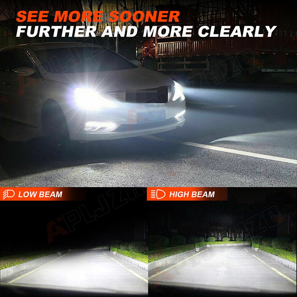 9005 LED Headlight Super Bright Bulbs Kit White 18000LM High/Low Beam ...