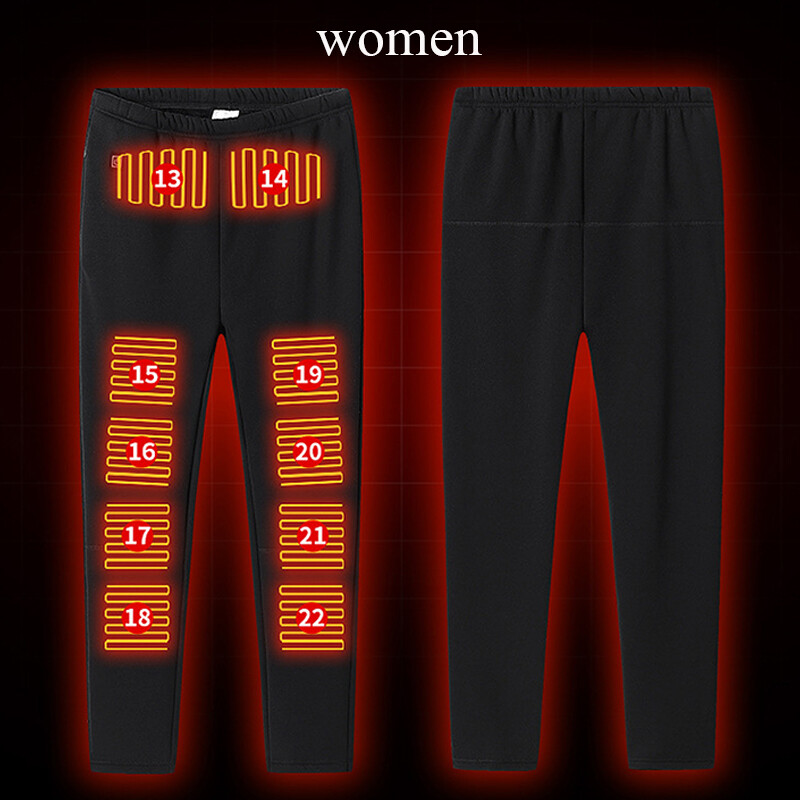 USB Electric Heated Underwear Men Woman Thermal Pyjamas Winter Long ...