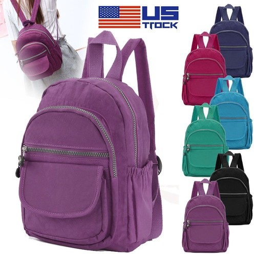 Waterproof Mini Backpack Women Purse Nylon Shoulder Rucksack Small ...