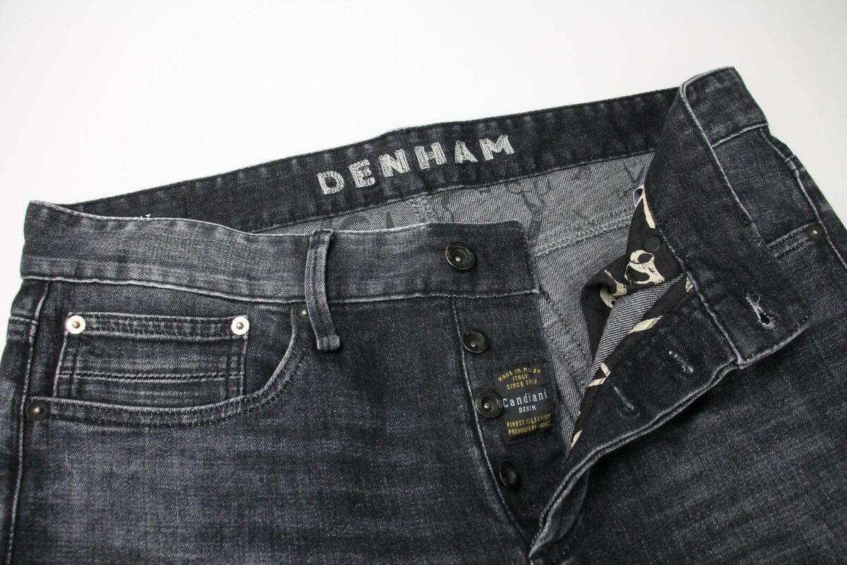 DENHAM Bolt Skinny Fit Jeans Men's W33/L32 Whiskers Faded DENHAM Bolt Skinny Fit Jeans Men's W33/L32 Whiskers Faded