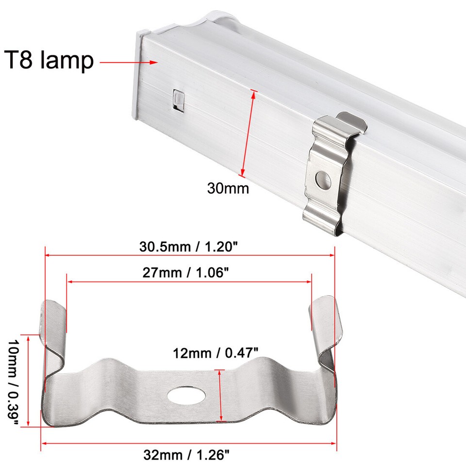 15pack T8 Integrated Tube Lamp Bracket Hanger Clips Socket Lamp Holder ...