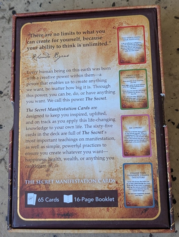 The Secret Manifestation Cards: A 65-Card Deck and Guidebook - Complete ...